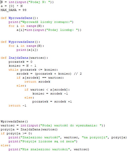 Stosowanie funkcji i list do zapisywania algorytmów porządkowania i ...