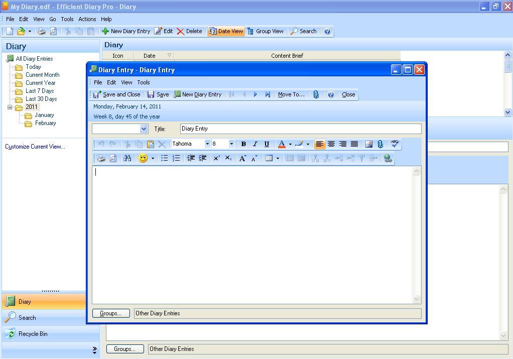 LATEST SOFTWARE: Efficient Diary Pro