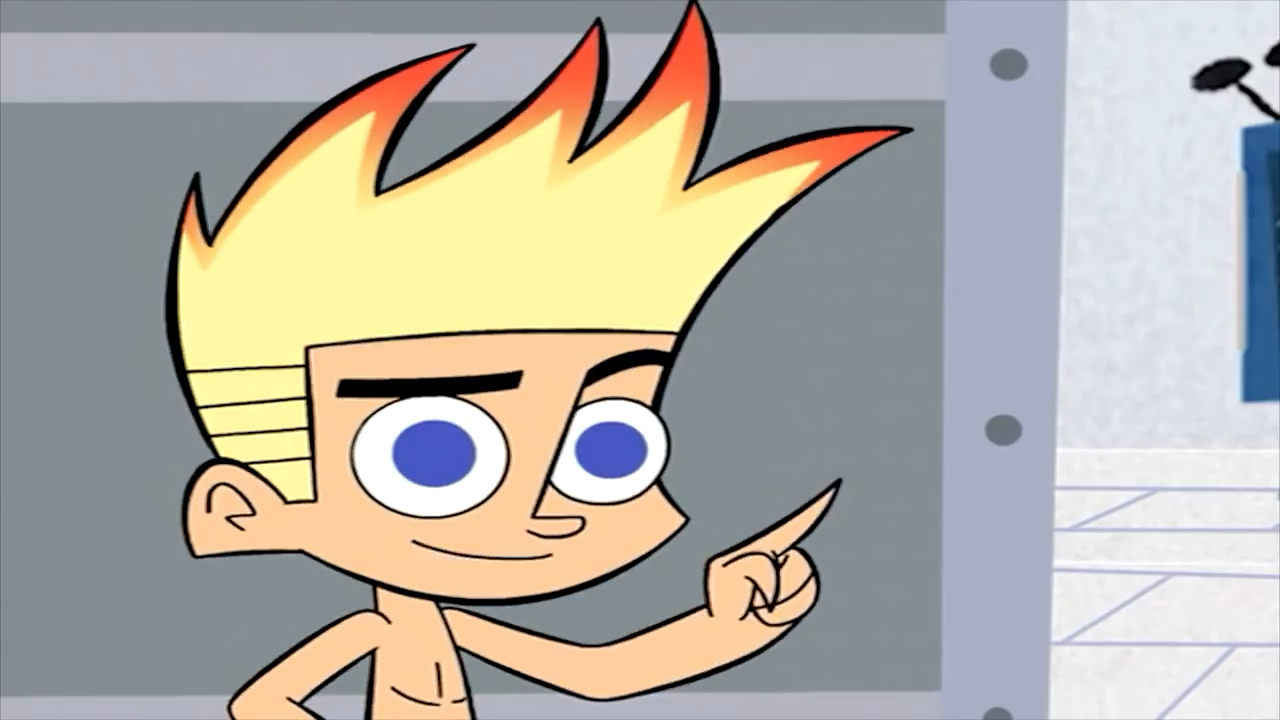 Shirtless Drawn Cartoon Boys & Men: Johnny Test & Bling-Bling Boy in Briefs