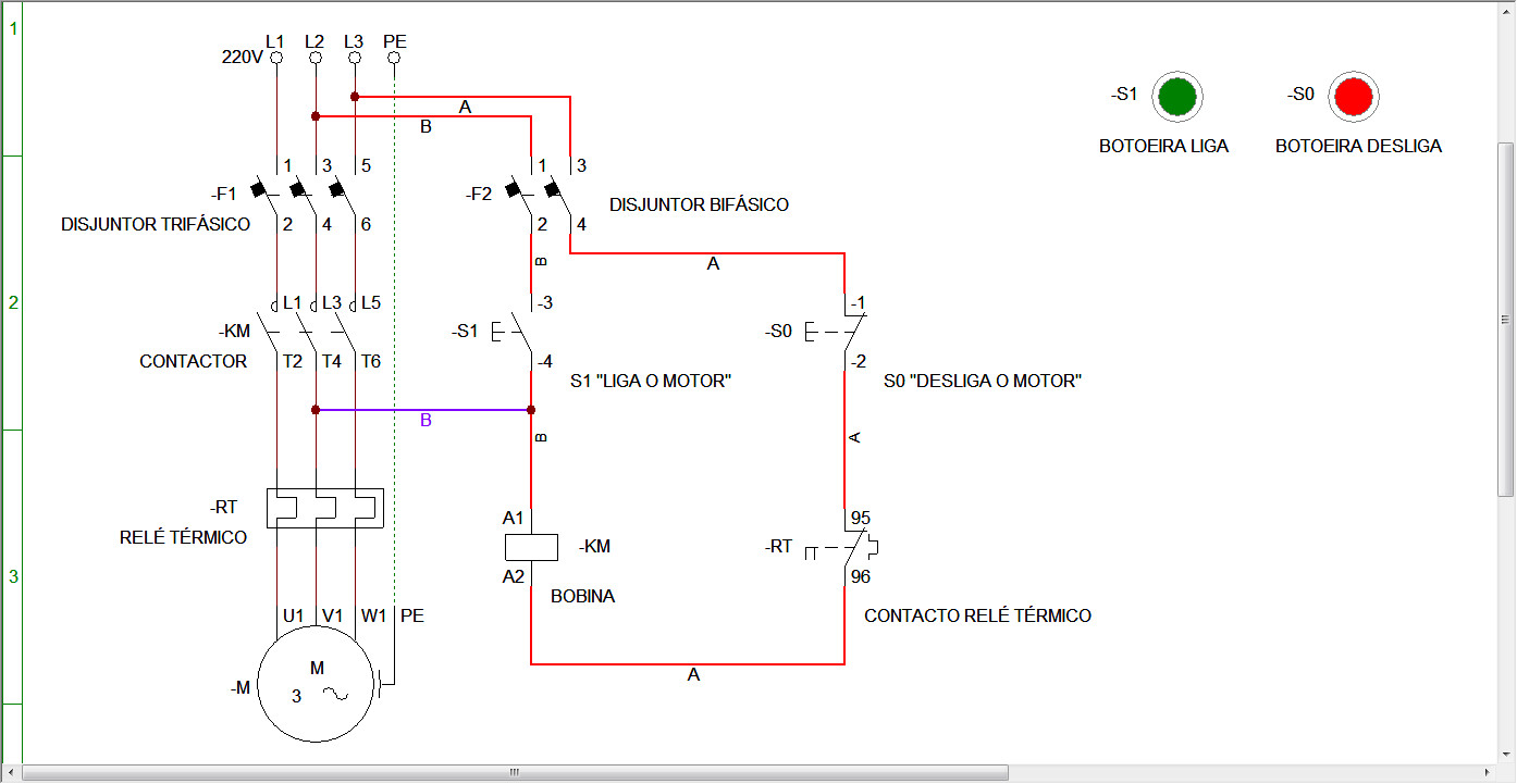 Como ligar um contator trifásico sem utilizar o "selo" - Ensinando ...