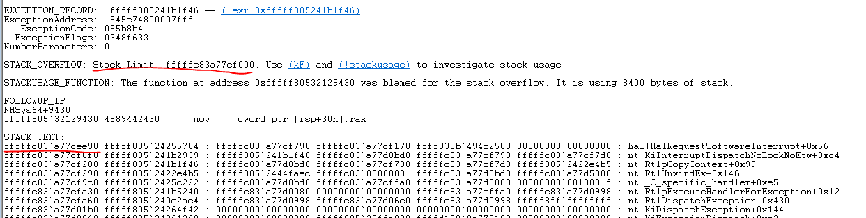 kochun's 블로그: [WINDBG]BUGCHECK 7F(kernel stack overflow)