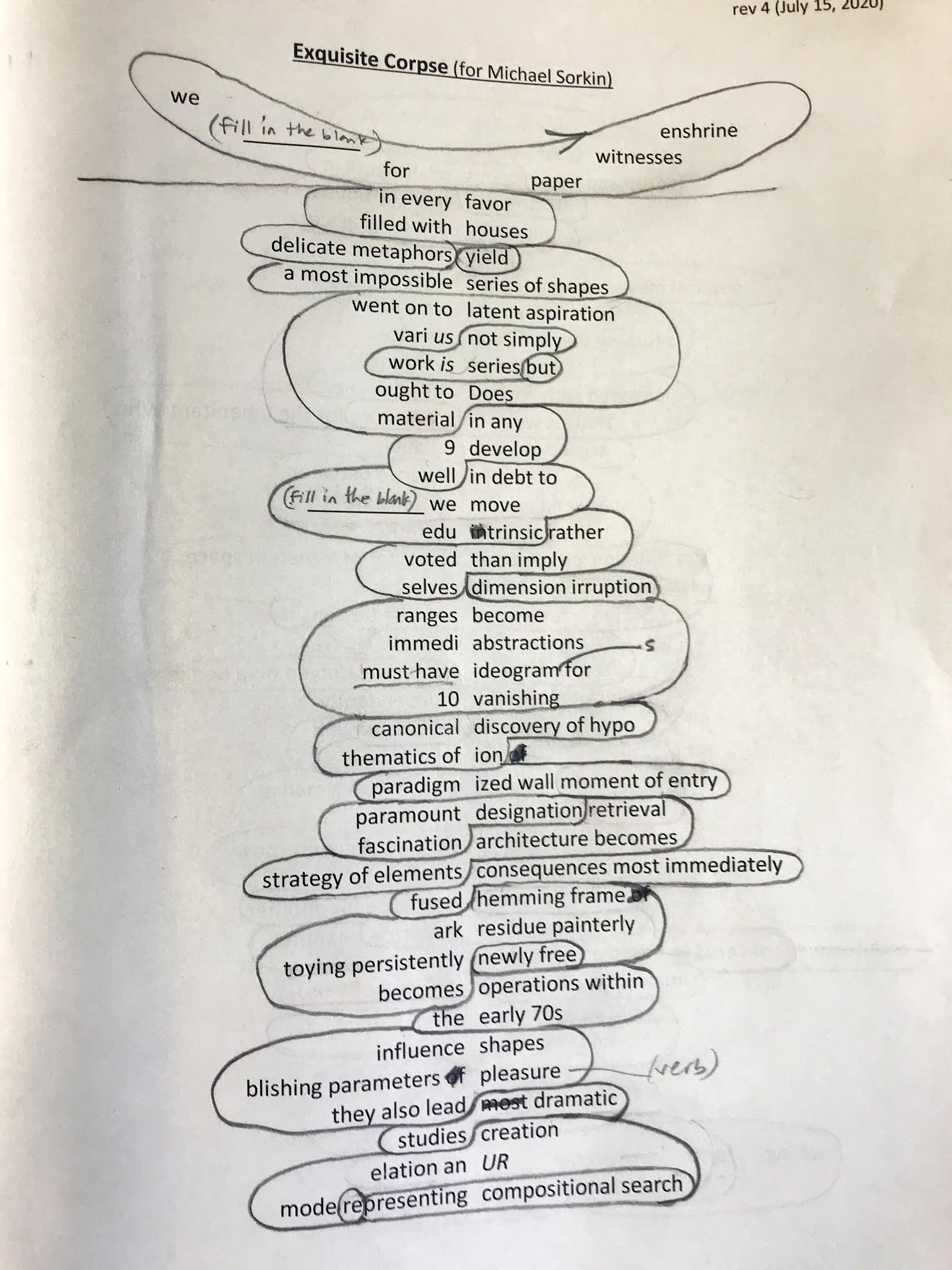 Ubu Loca: Exquisite Corpse - for Michael Sorkin