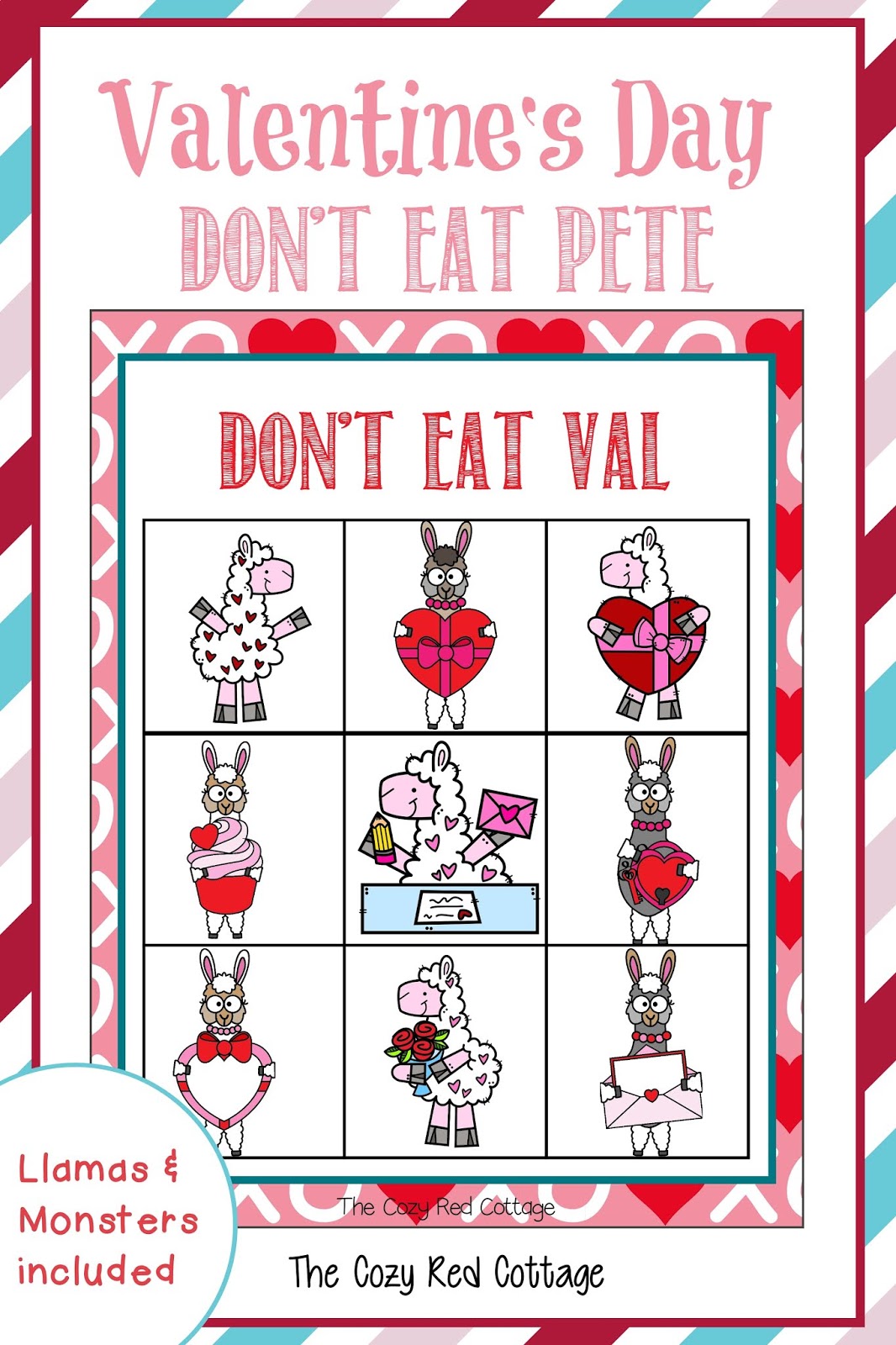 The Cozy Red Cottage: Valentine Don't Eat Pete (monsters and llamas)