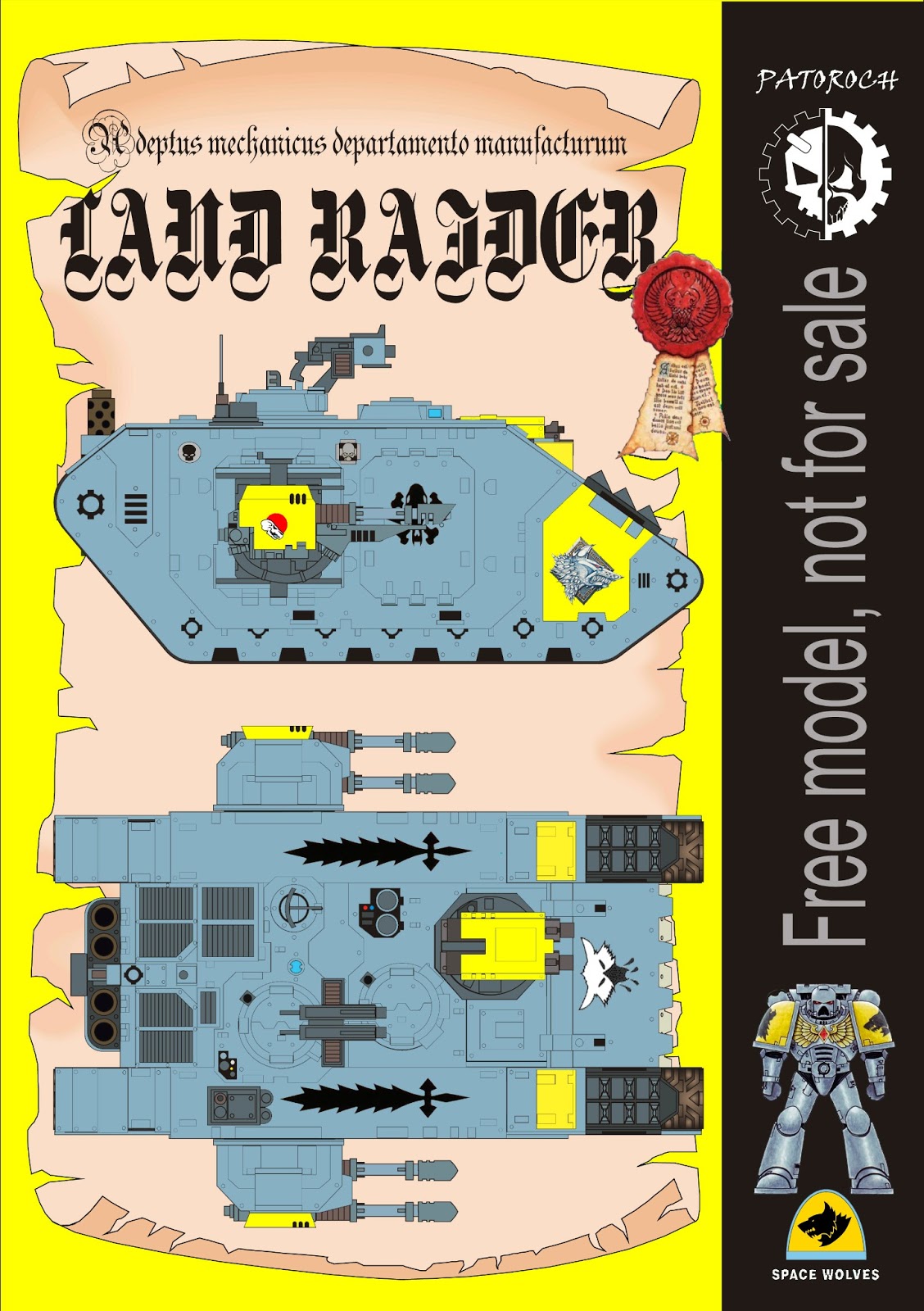 Paper Wargames: 40k Land Raider Space Wolves