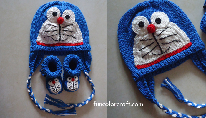 Baby Hat Knitted Pattern - Doraemon - Funcolor Craft