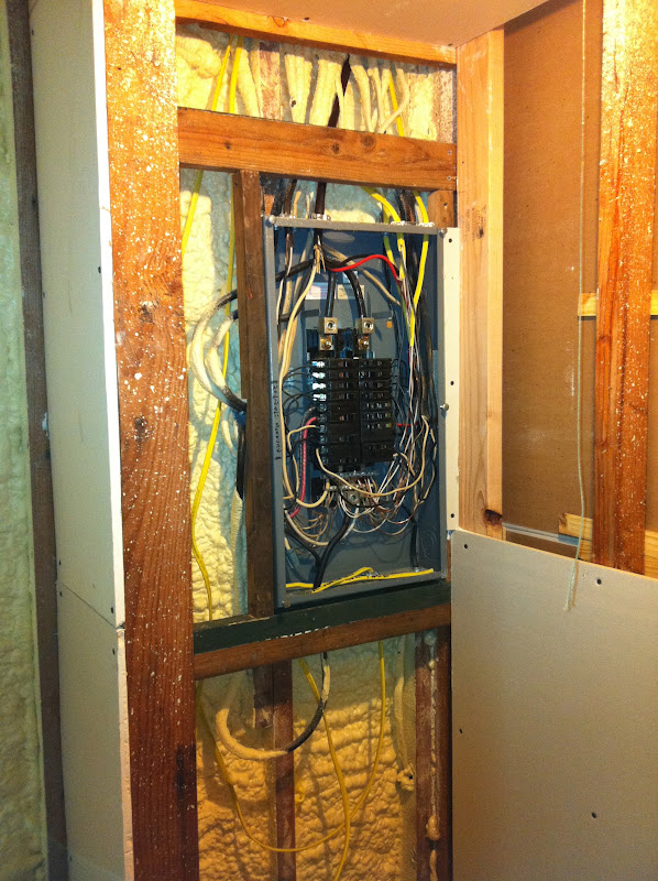 My Texas Round House: Drywall - Electrical Panel Closet