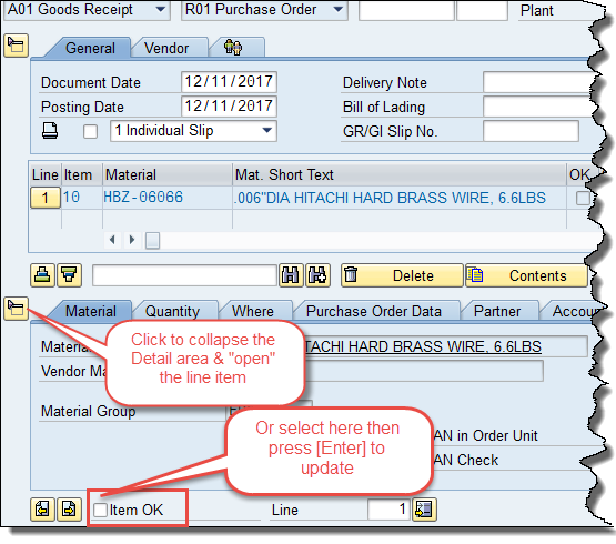 SAP Training Matters: OK box grayed out in MIGO?