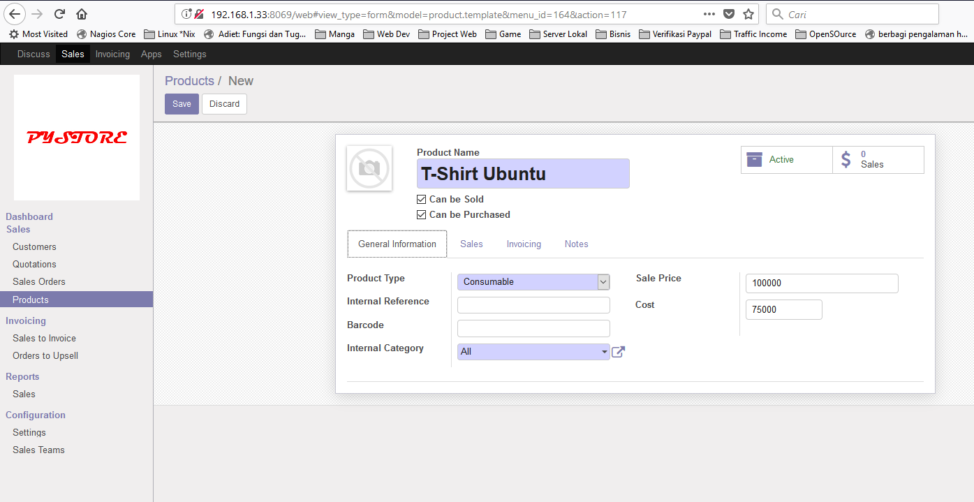 Ku tuliskan ...!: Instalasi modul Sales di Odoo 10 Ku tuliskan ...!: Instalasi modul Sales di Odoo 10