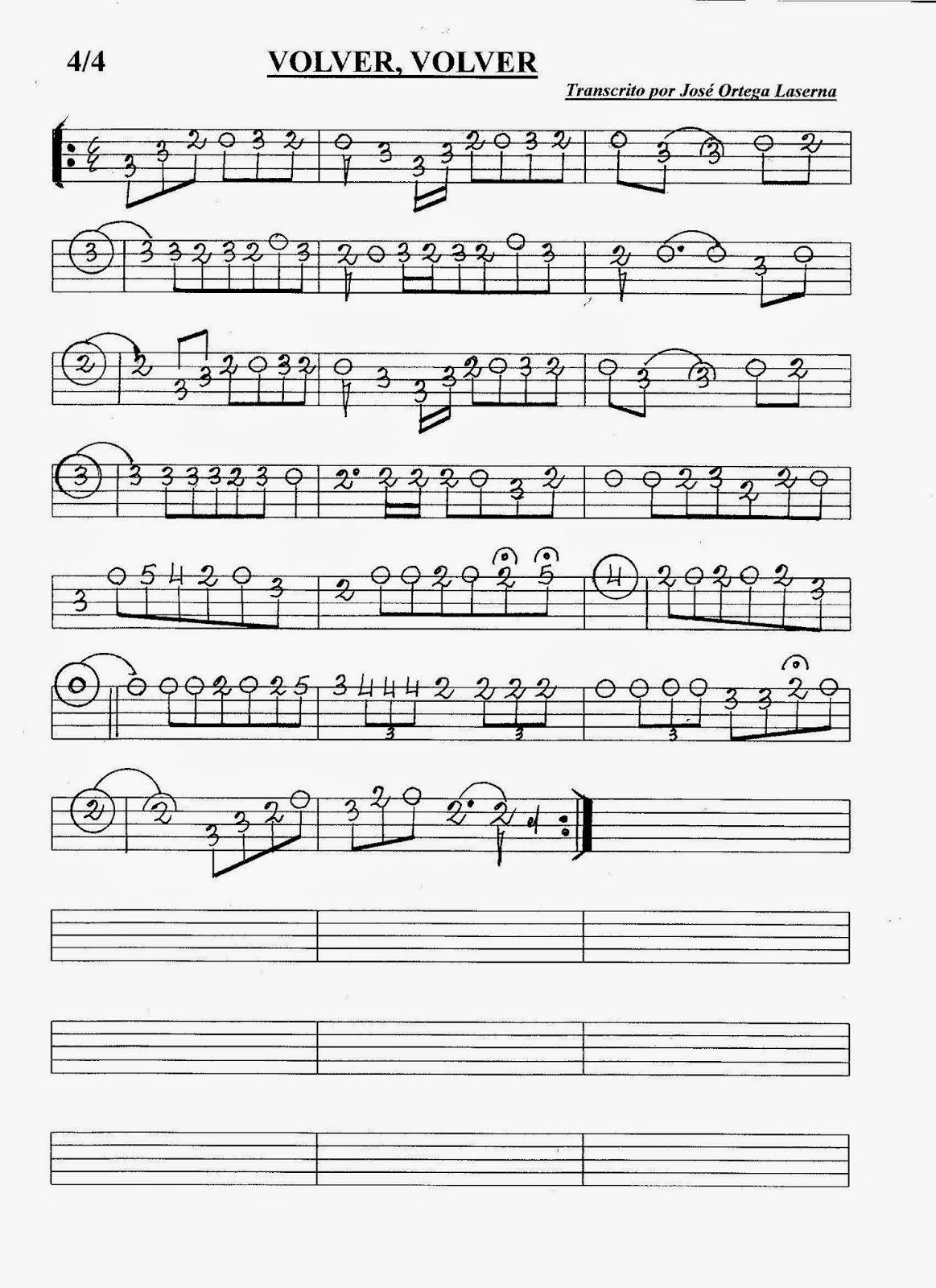 PARTITURAS EN CIFRA PARA BANDURRIA Y LAÚD DE JOSÉ ORTEGA LASERNA ...