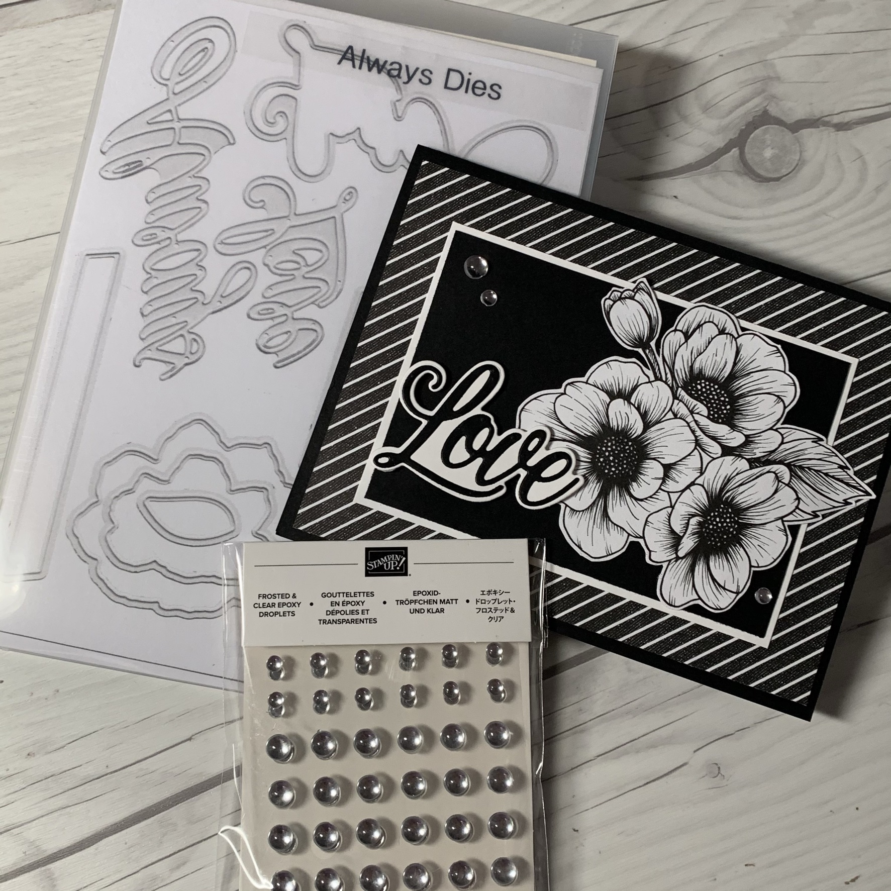 Black and White Valentine or Anniversary Card using Forever & Always ...