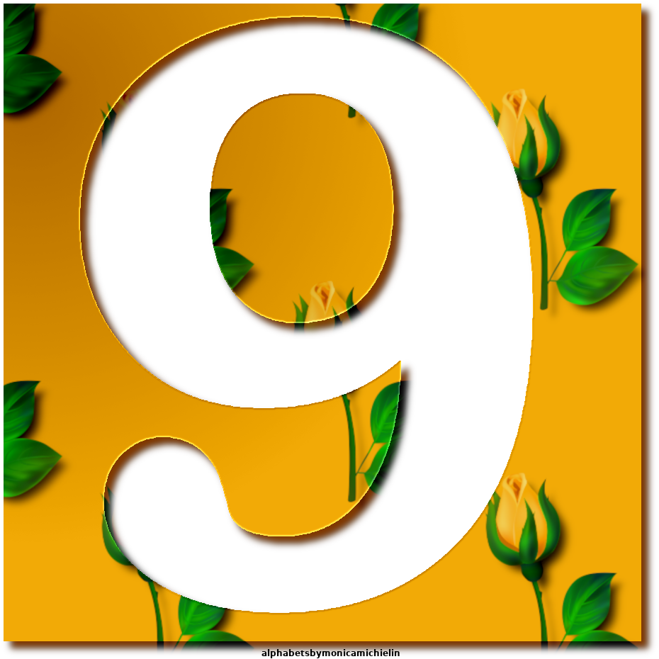 M. Michielin Alphabets: YELLOW ROSE BUD SEAMLESS ALPHABET, NUMBERS AND ...