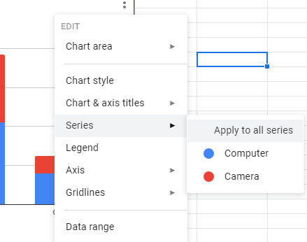 Google Sheets - Stacked column chart
