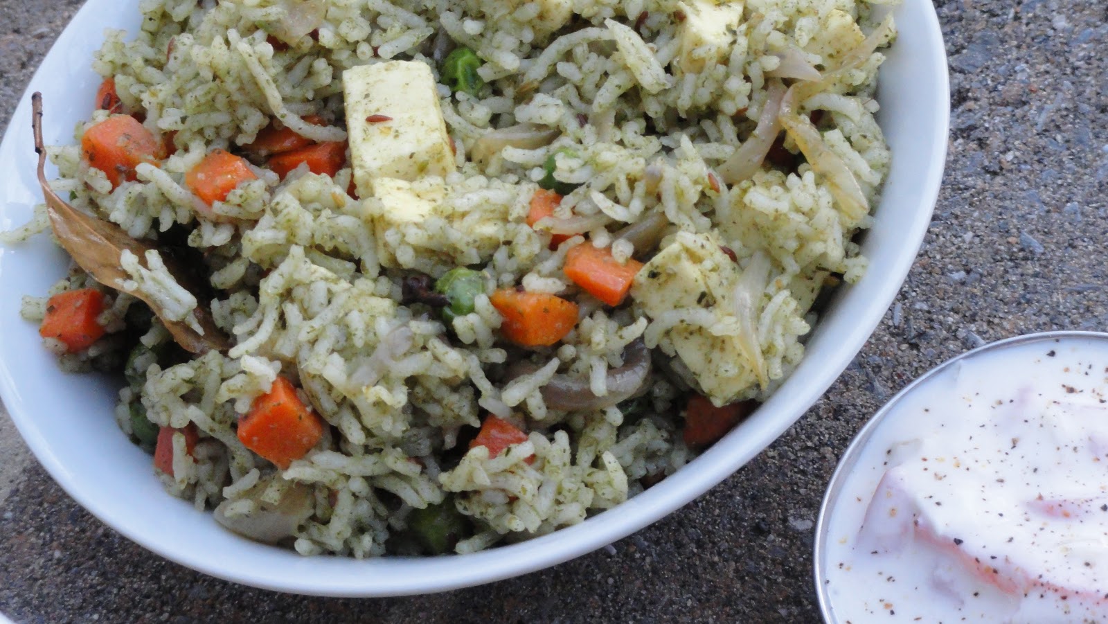 A Peek into My Kitchen: Mint Pulav with Paneer
