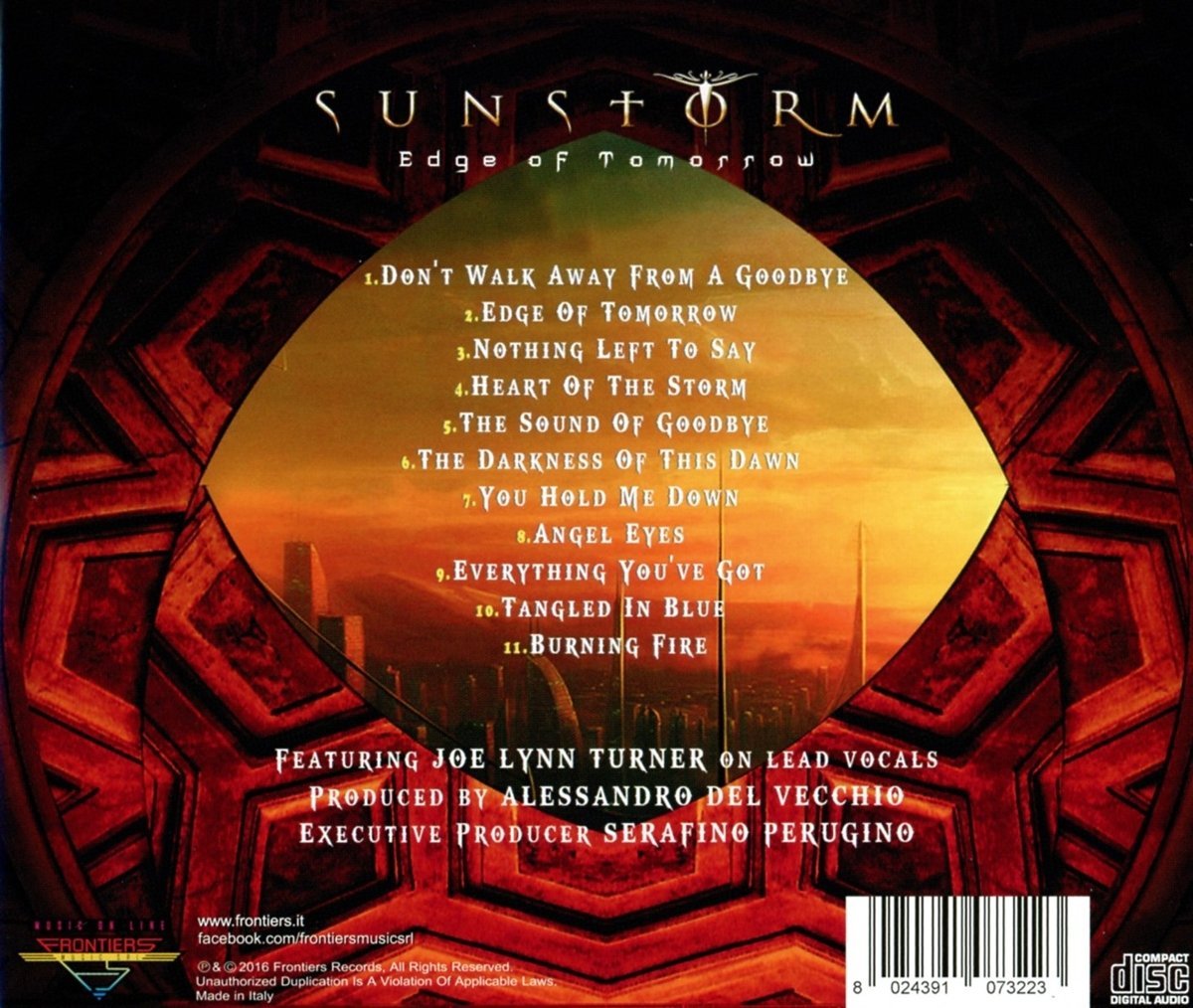 Classic Rock Covers Database: Sunstorm - Edge of Tomorrow (2016)