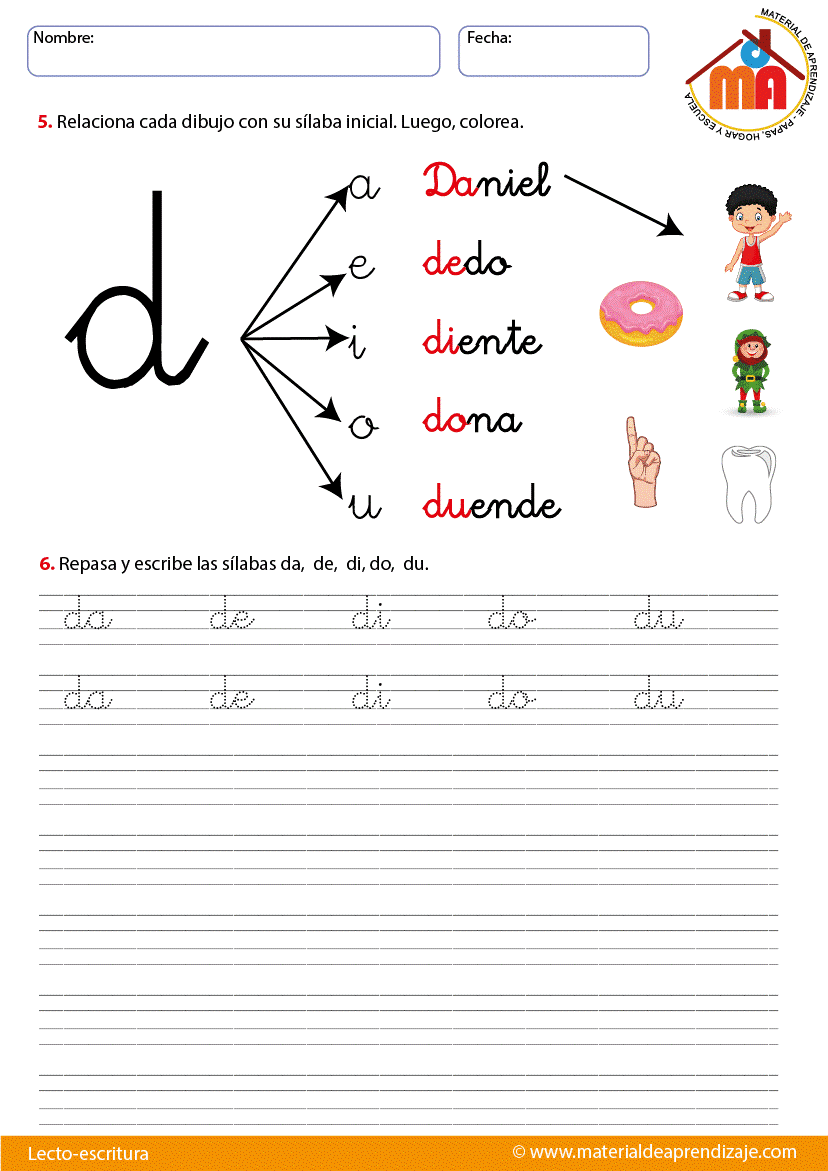 LENGUAJE: LA LETRA Dd.