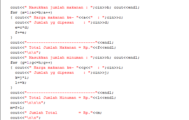 Contoh Program Mesin Kasir Pada C++ ~ An Atsa TKJ