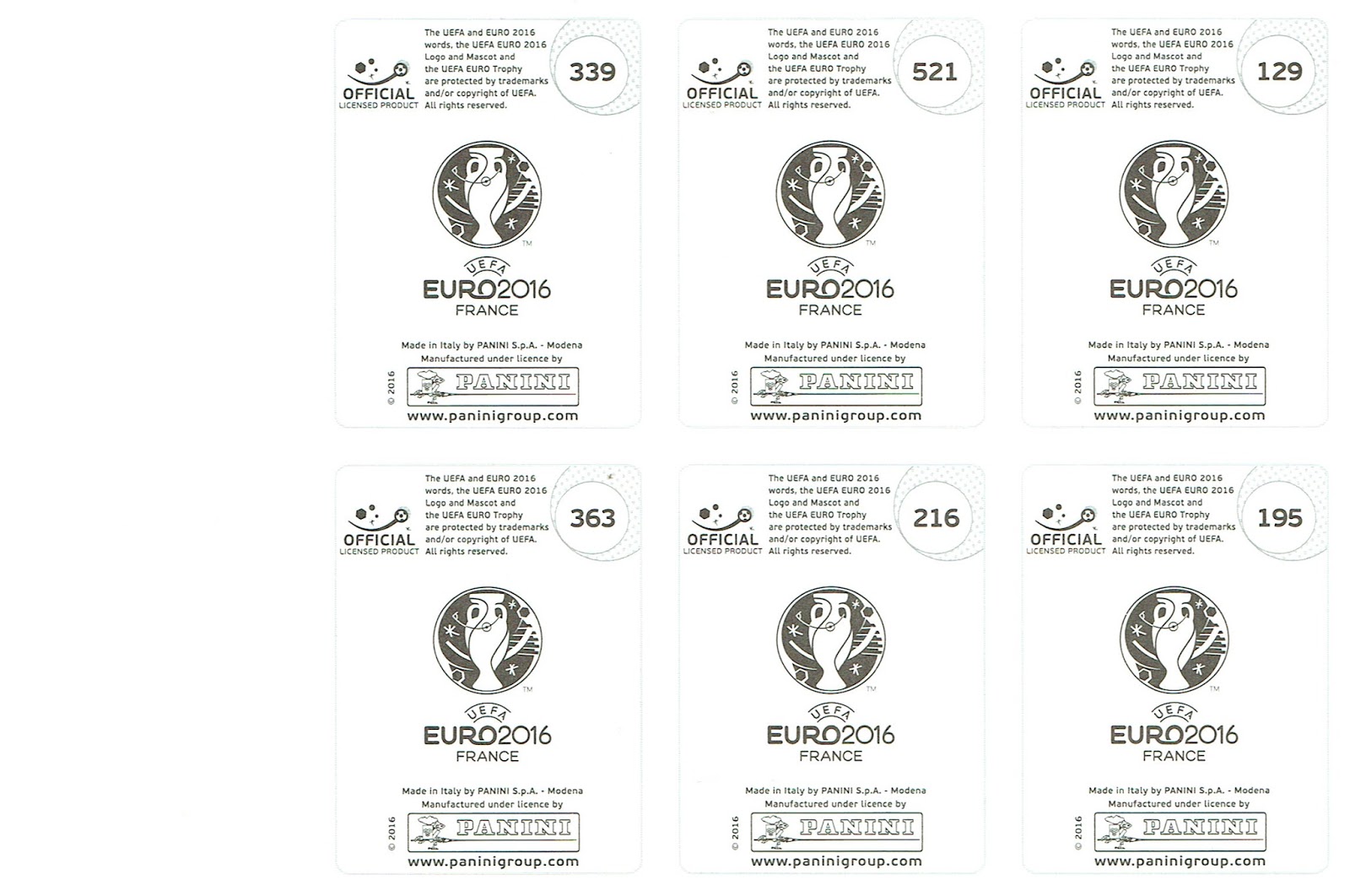 Football Cartophilic Info Exchange: Panini - UEFA Euro 2016 France (17 ...