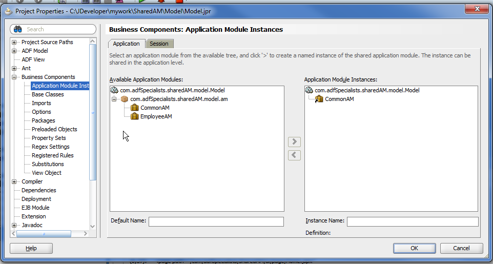 ADF Specialists Blog: ADF: Simple steps create a Shared Application ...