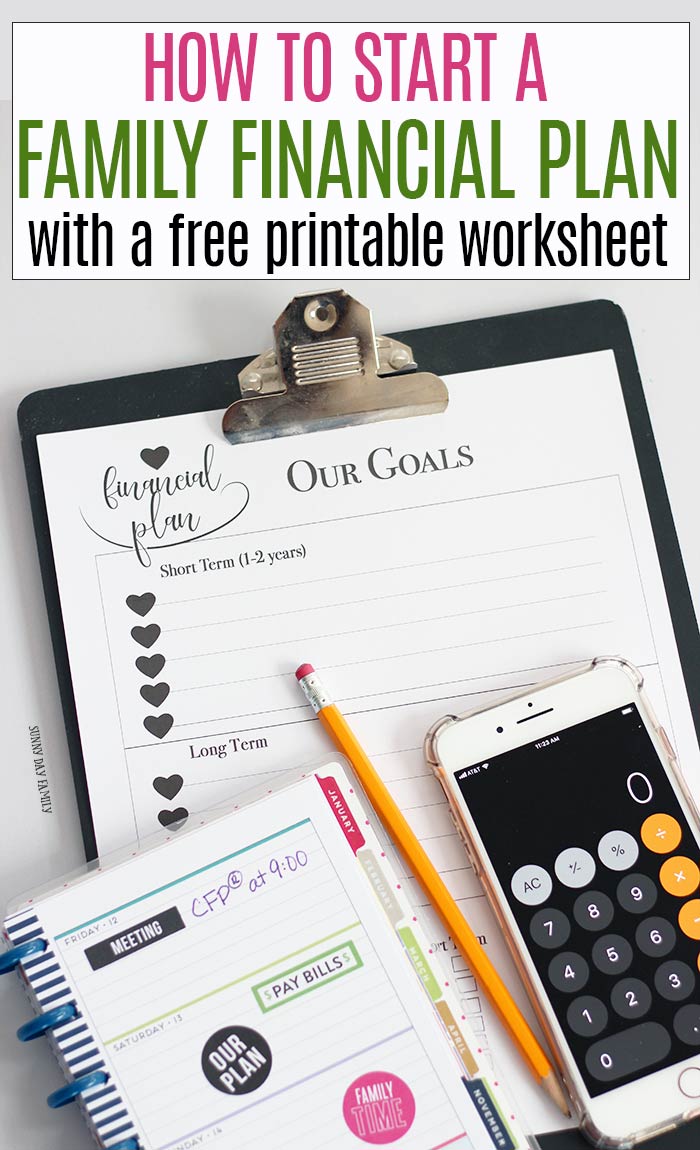 How to Start a Family Financial Plan with a Free Printable Worksheet ...