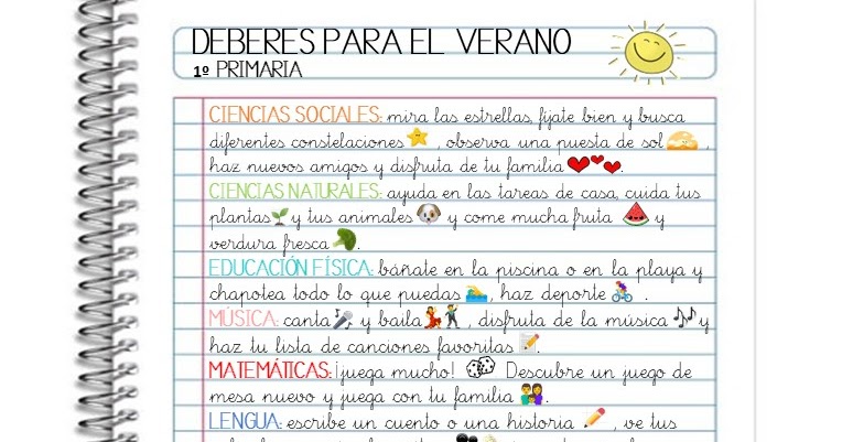 Ram-Colegio San Jose Obrero : DEBERES PARA EL VERANO - 1º PRIMARIA