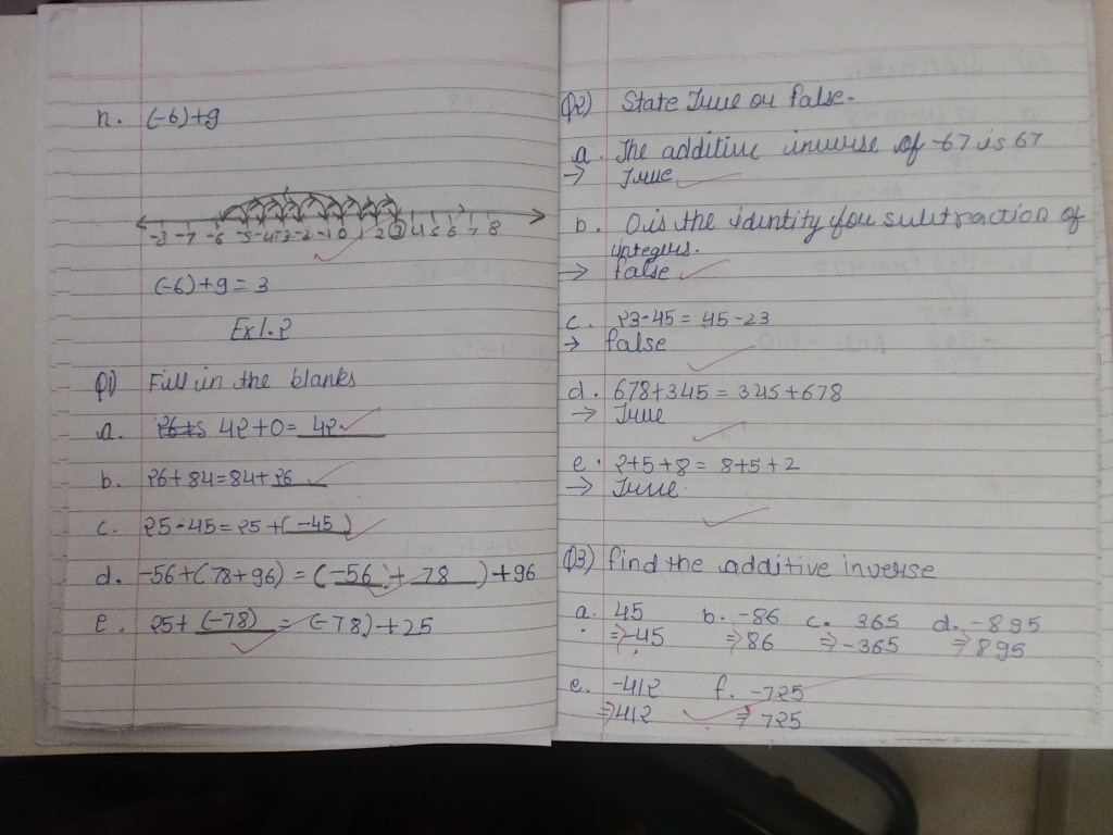 PIS VADODARA STD 7: Grade 7 Math Notebook Work