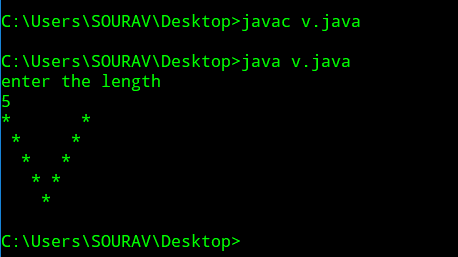 How to make V shape pattern in java