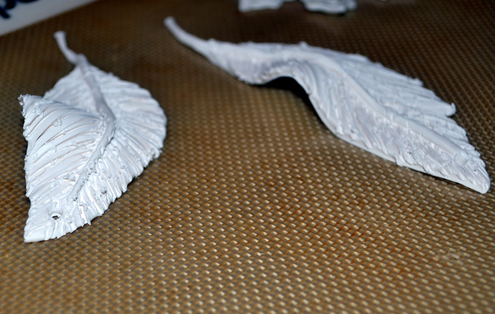 Sculpey clay feather ornament tutorial