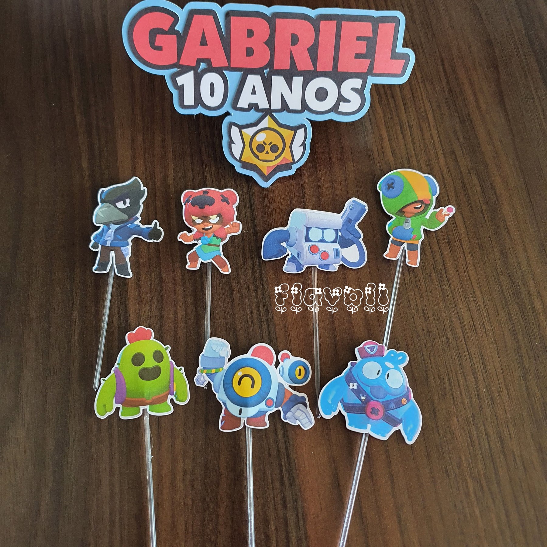 flavoli Papelaria Personalizada: Topo de bolo - Brawl Stars