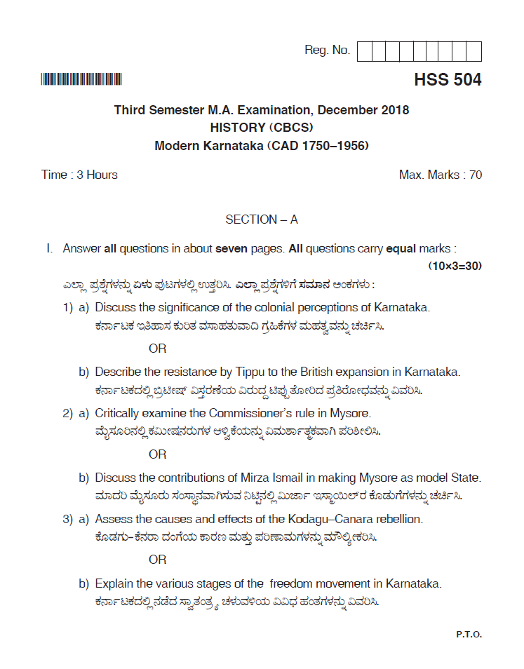 Mangalore University MA HISTORY (cbcs) Third Semester HSS 504 : Modern ...