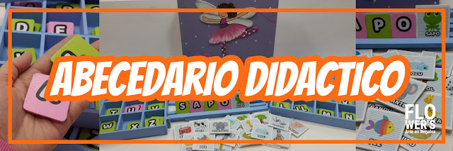 ABECEDARIO DIDÁCTICO /Juego de Letras y Tarjetas con Dibujos y Palabras