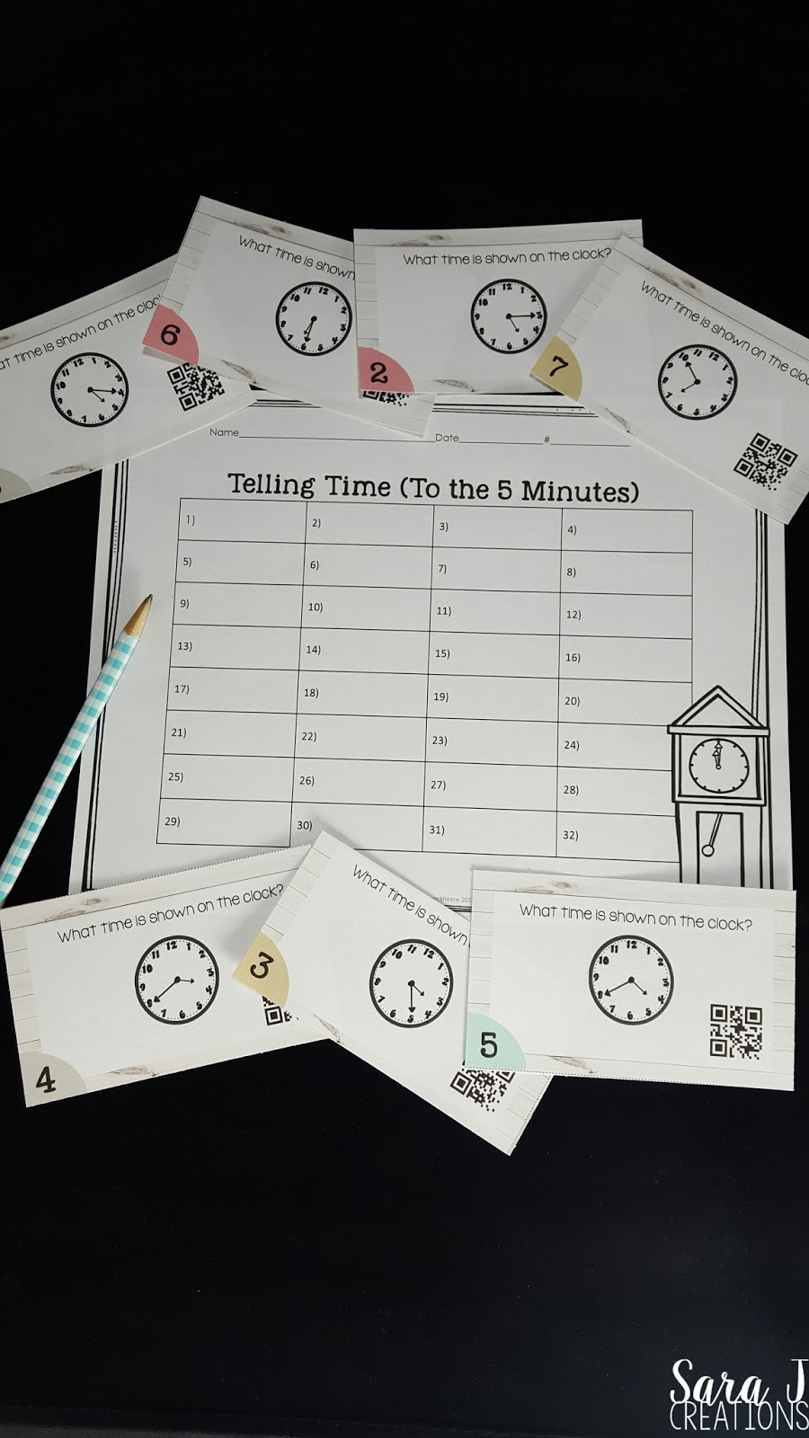 Telling Time Task Cards | Sara J Creations