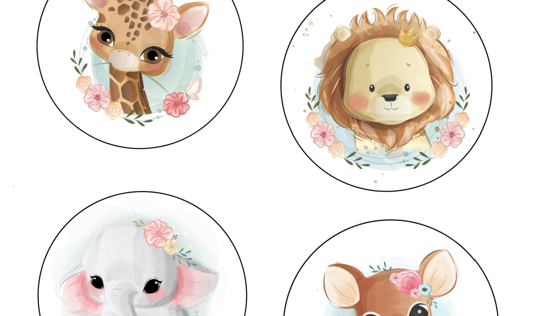 Musings of an Average Mom: Free Watercolor Baby Animal Circle Labels