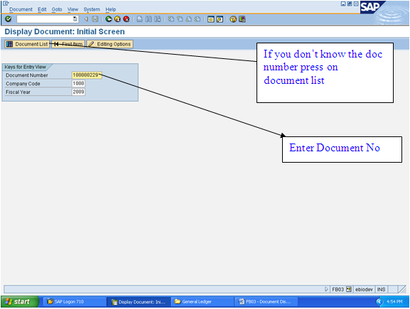 Free SAP Training Manuals: T Code- FB03 : SAP FI USER MANUAL Document ...