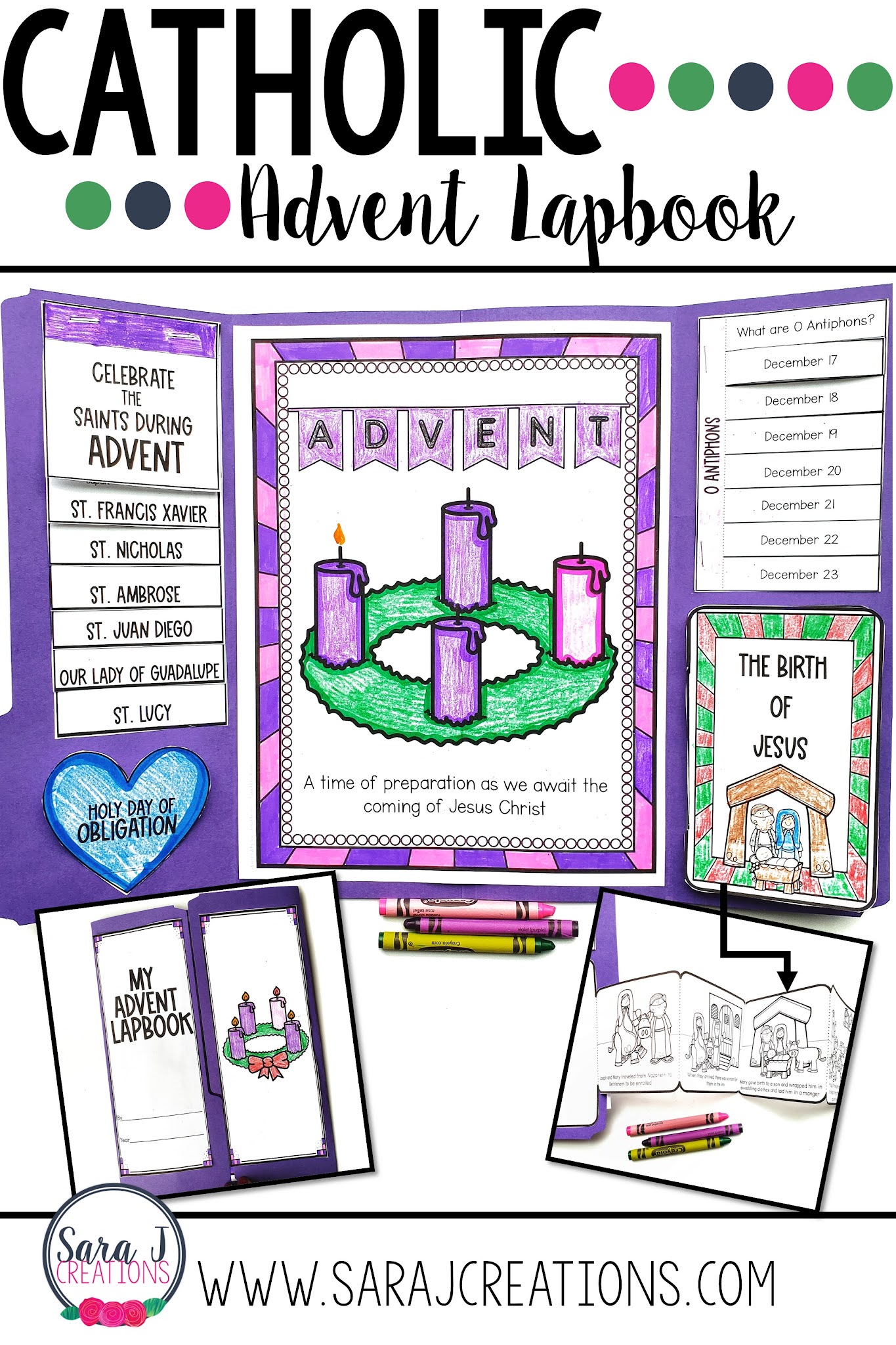 Advent Lapbooks for Catholic Kids | Sara J Creations