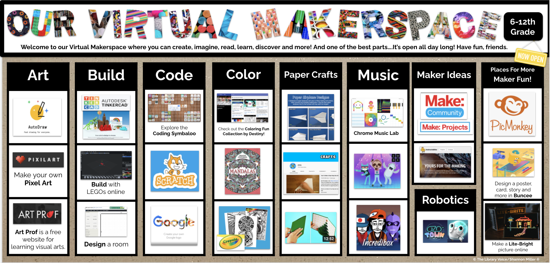 The Library Voice: Our Virtual Makerspace For Middle & High School ...