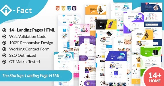 i-Fact Multipurpose Bootstrap Landing Page Templates - Download New Themes