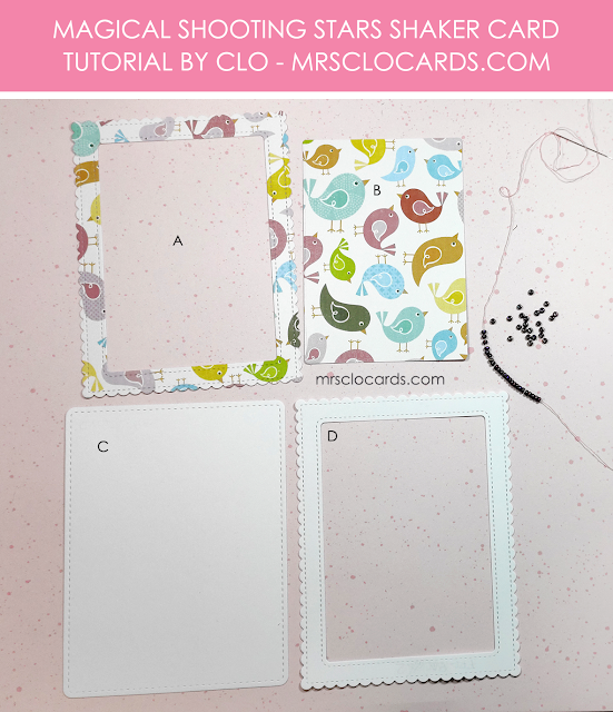 Shooting stars shaker card with tutorial - Handmade cards by Claudia Mauri