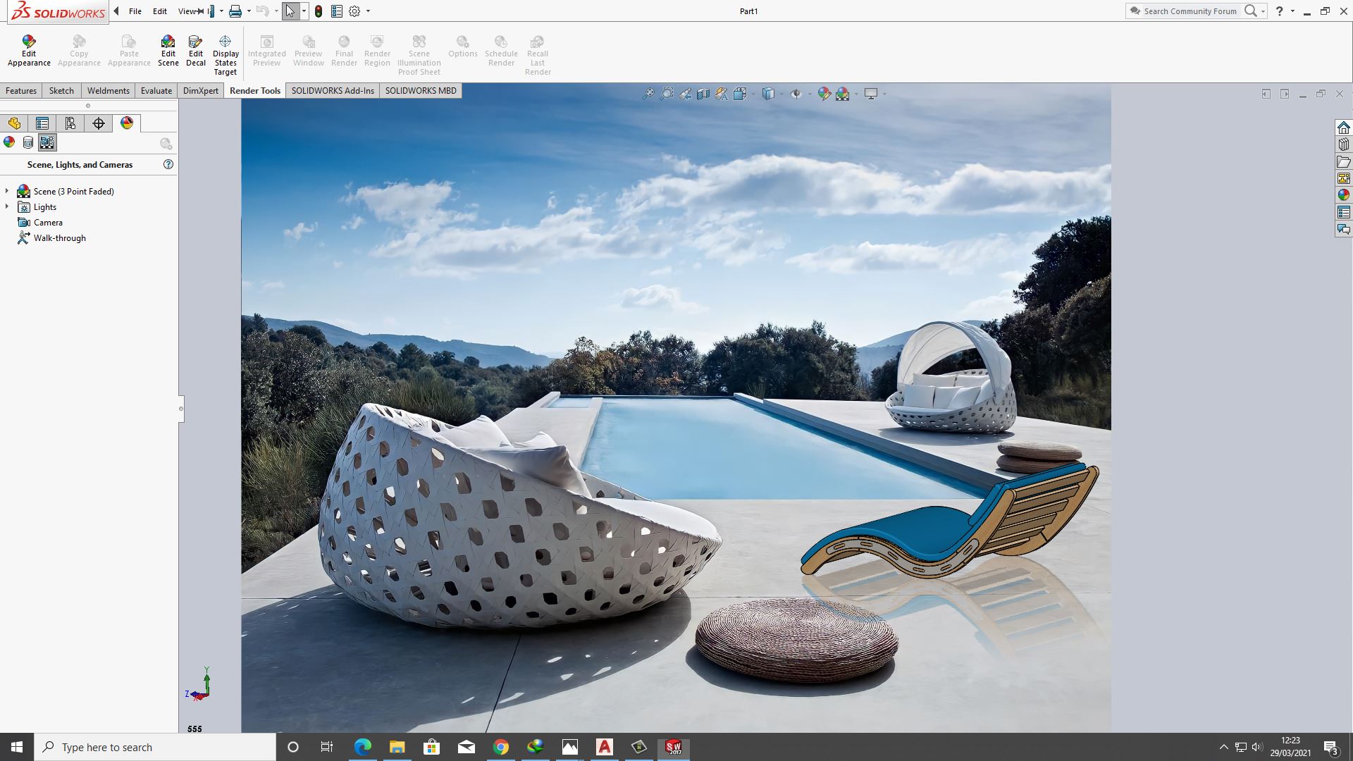 Rendering menggunakan solidworks