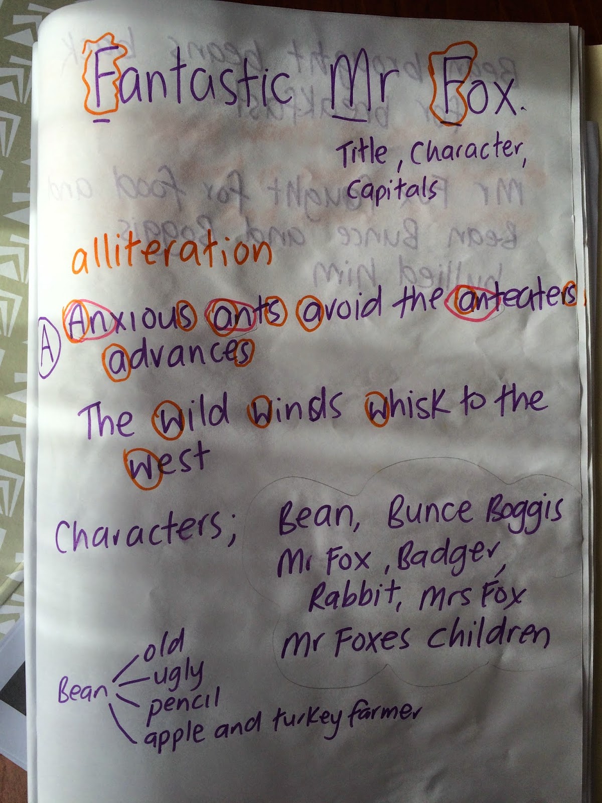 Learning with Miss Roycroft: Fantastic Mr Fox - Alliterations