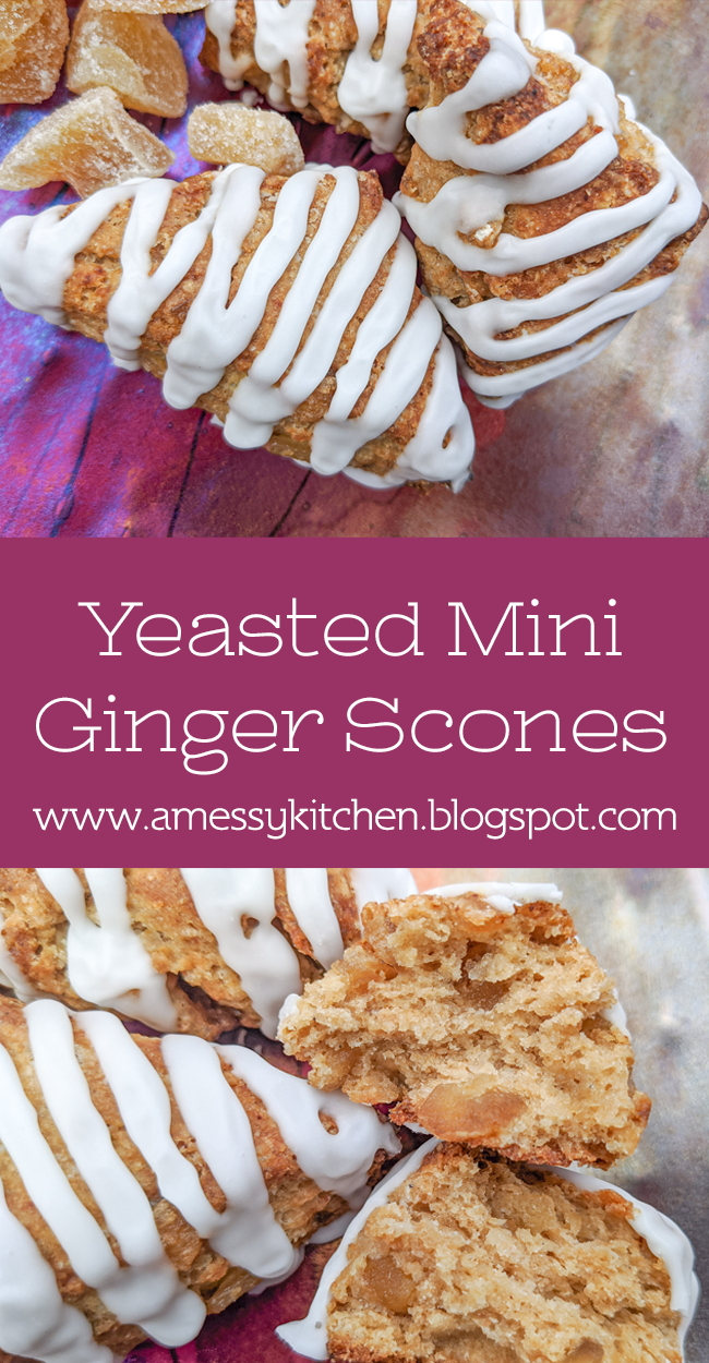Freeze and Bake Yeasted Mini Ginger Scones #BreadBakers