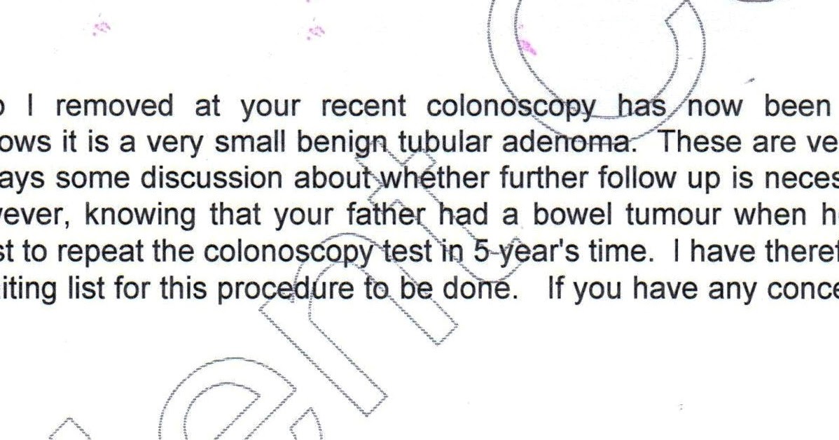 Wading Through Treacle: Colonoscopy Pathology Report