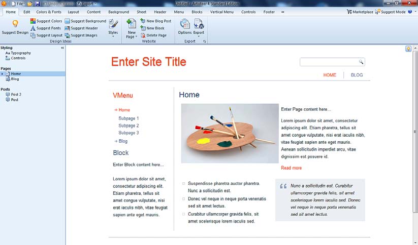 Creating Templates with Artisteer: 10 minutes to creating a website ...