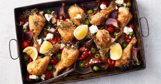 Easy Greek chicken tray bake recipe | LEBANESE RECIPES