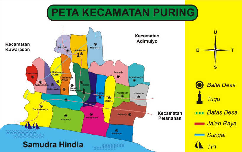 Gambar Peta Kecamatan Puring, Kebumen | Gambar Peta Kabupaten Kebumen