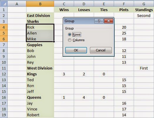 Excel Made Fun: Grouping Data Manually