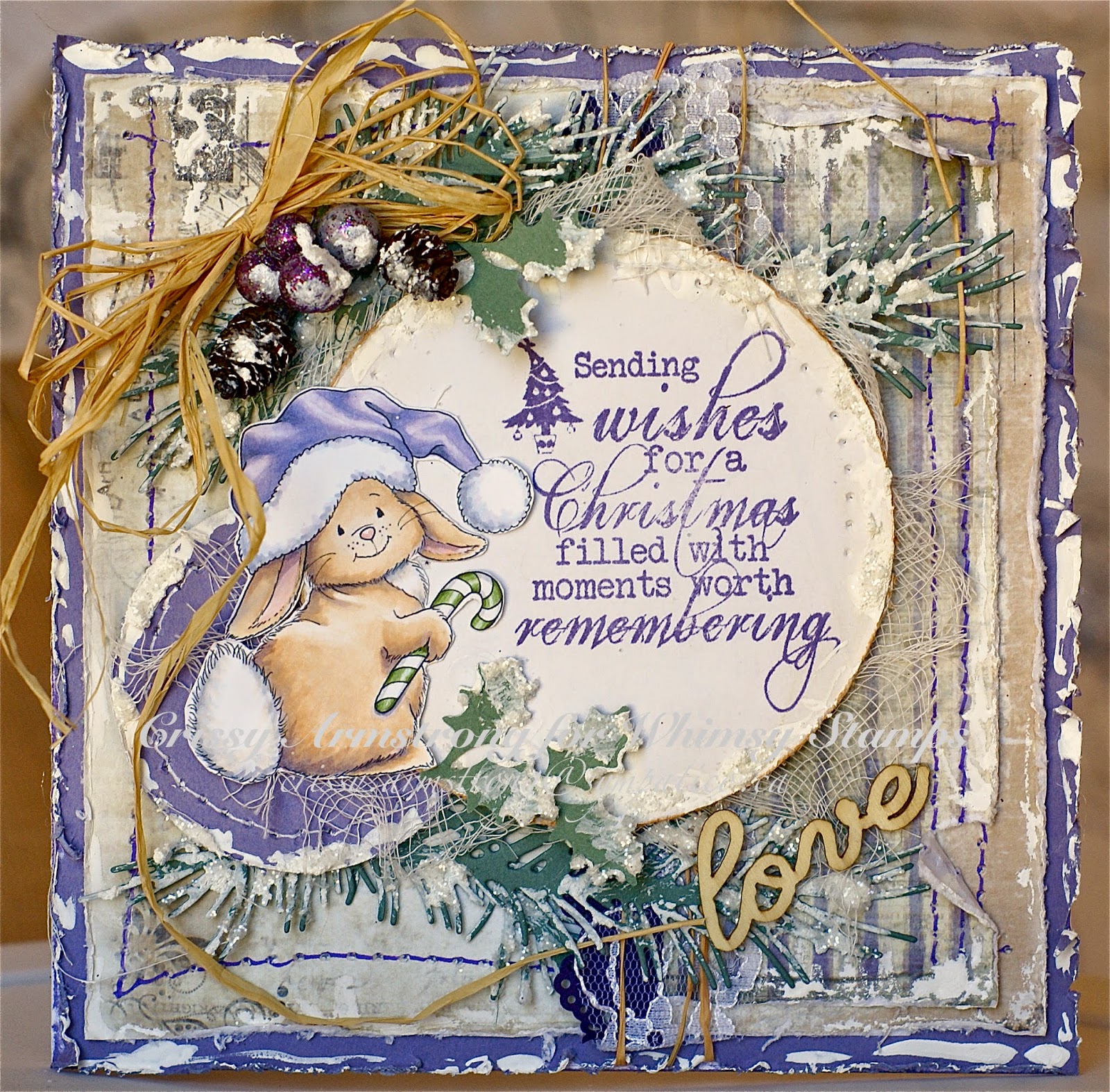 Crissy's Art & Heart: Purple Christmas card!