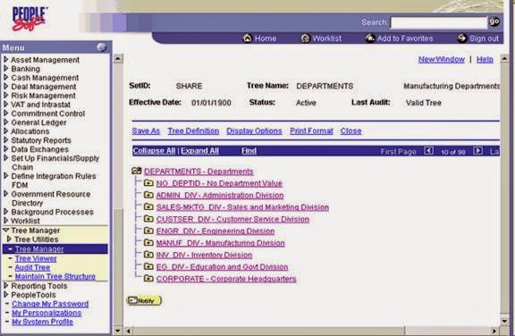 Peoplesoft HCM Technical &Functional Training: Tree Manager