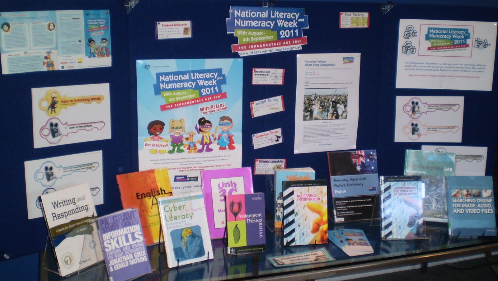 Canning College Library Displays: National Literacy & Numeracy Week