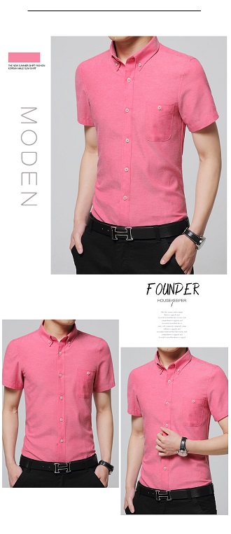 baju kemeja lelaki simple plain kasual pejabat Slim Fit Male Casual ...