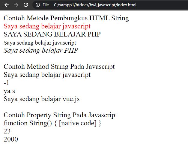 Property Dan Method Objek String Dalam JavaScript - BelajarwithIB